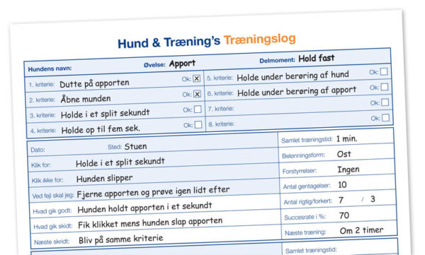 Systematiser din træning - hundogtraening.dk